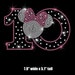Minnie Mouse 10th Birthday Iron on Rhinestone Transfer Your Color ...