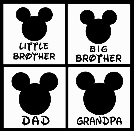 Mickey Mouse Big Brother Little Brother Dad Grandpa Pop Funcle | Etsy