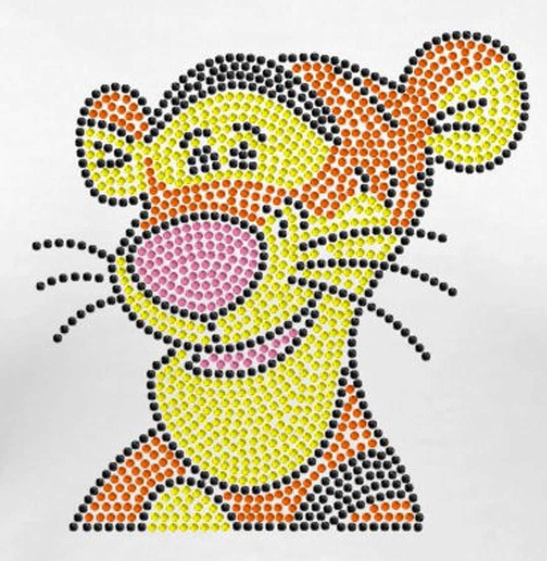 7.2 Tigger iron on rhinestone transfer applique bling | Etsy