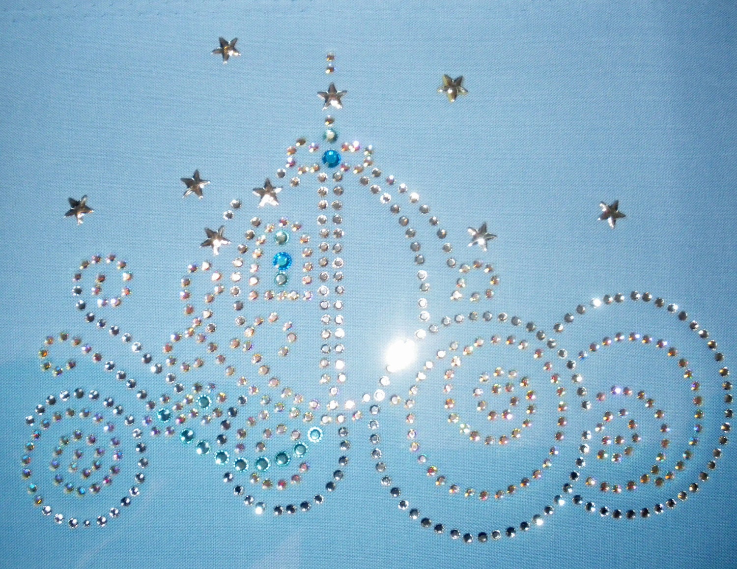 7.5 inch Cinderella carriage iron on rhinestone transfer bling | Etsy