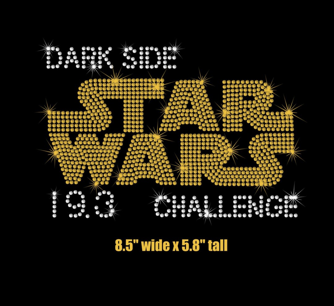 8.5 Star Wars Dark Side Challenge 19.3 Disney Run Iron on Rhinestone ...