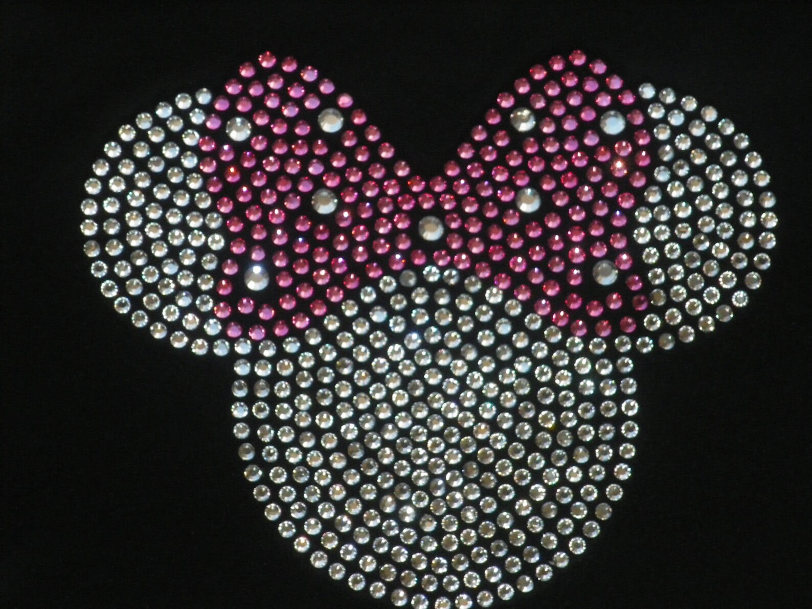 8.5 Inch Clear/pink Minnie Mouse Iron on Rhinestone TRANSFER - Etsy