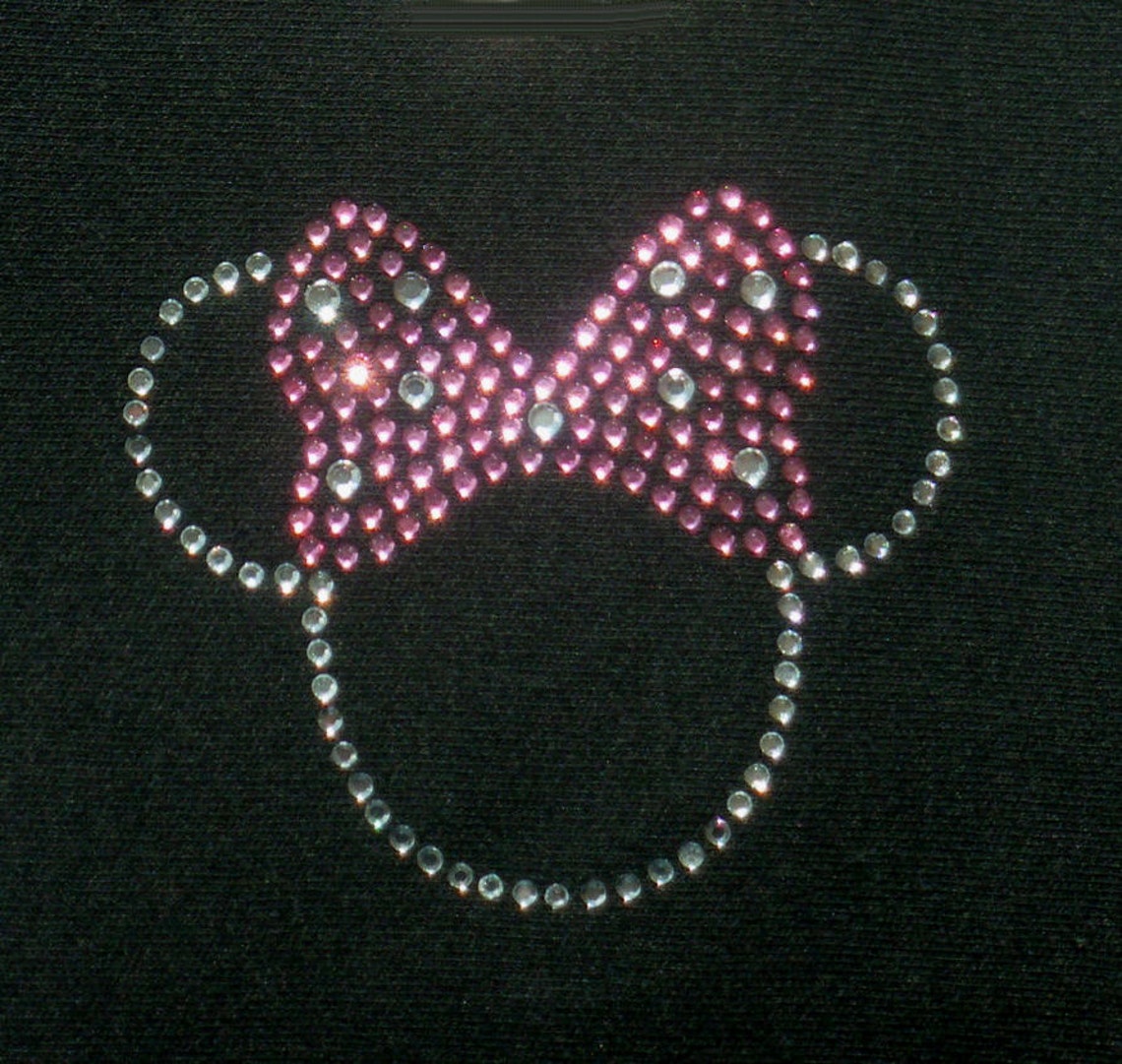 Tiny 2.5 PINK Minnie Mouse Iron on Hot Fix Rhinestone - Etsy