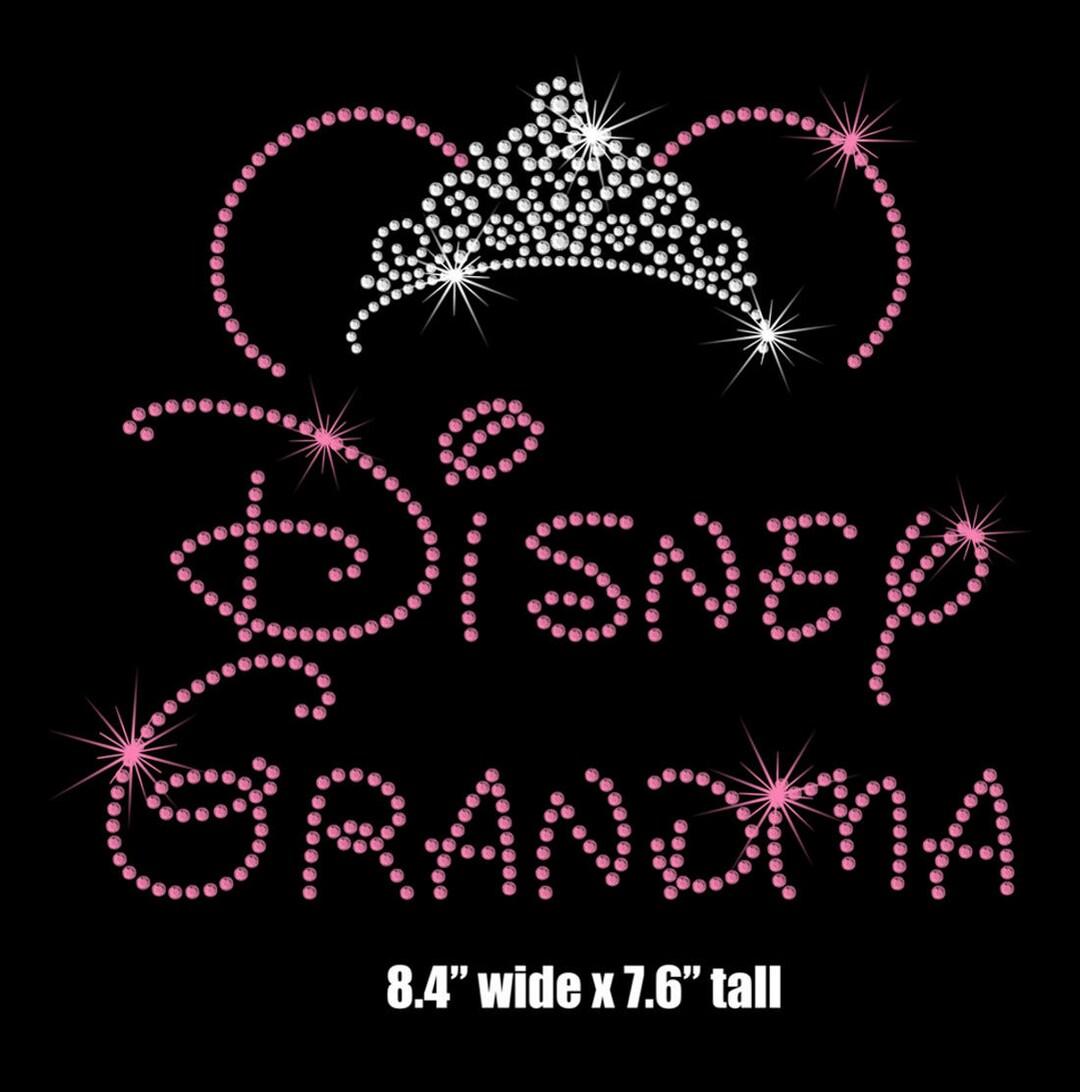 8.4" Minnie Mouse Disney Grandma (grandmother) Tiara Iron on Rhinestone ...