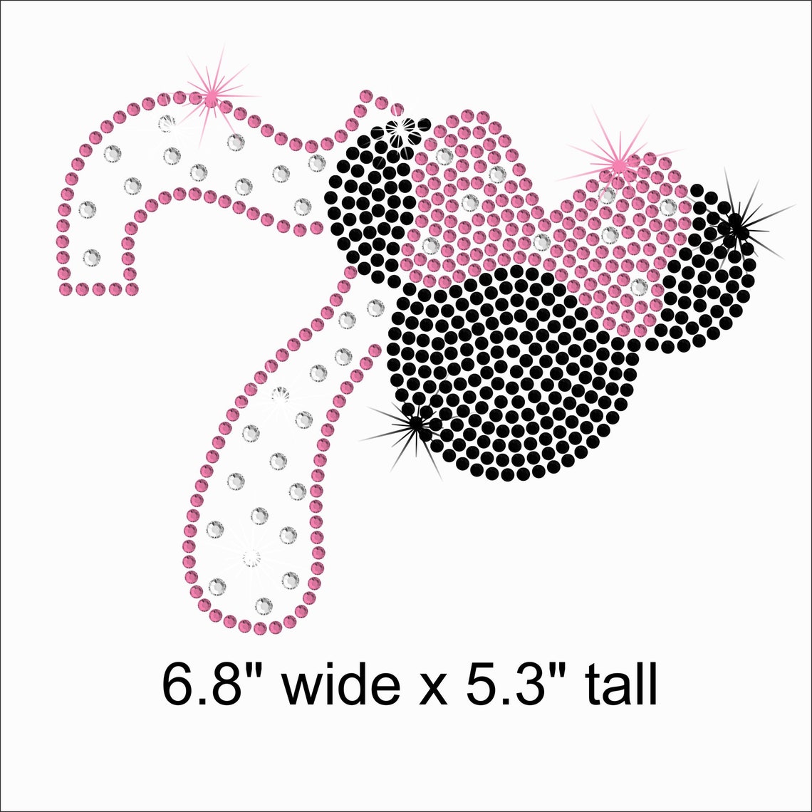 Minnie Mouse black 7th Birthday Iron on Rhinestone Transfer | Etsy