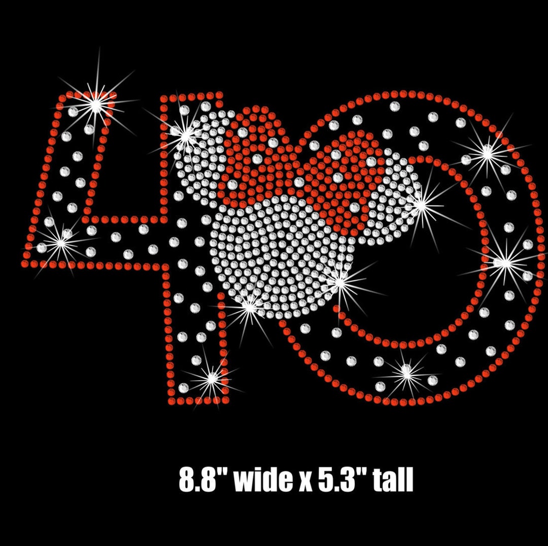 Minnie Mouse 40th Birthday Iron on Rhinestone Transfer Your Color ...
