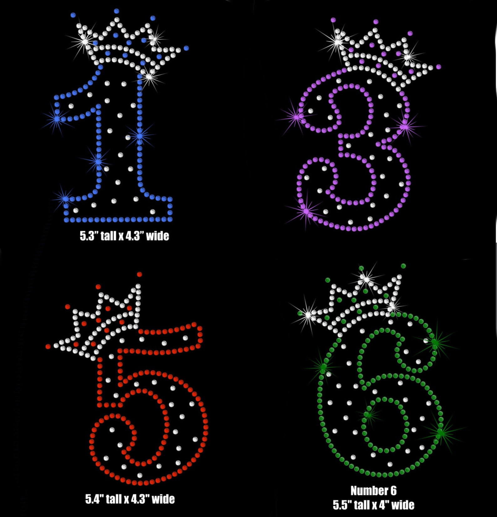 Birthday Number Tiara Crown Iron on Rhinestone Bling Transfer - Etsy
