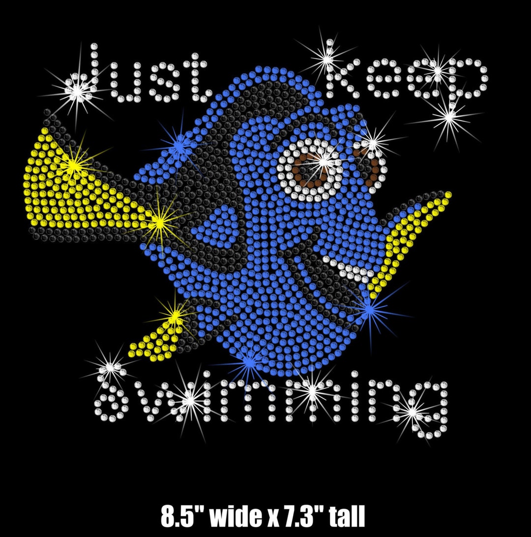 8.5" Dory (finding Nemo) Iron on Rhinestone Transfer Applique Patch - Etsy