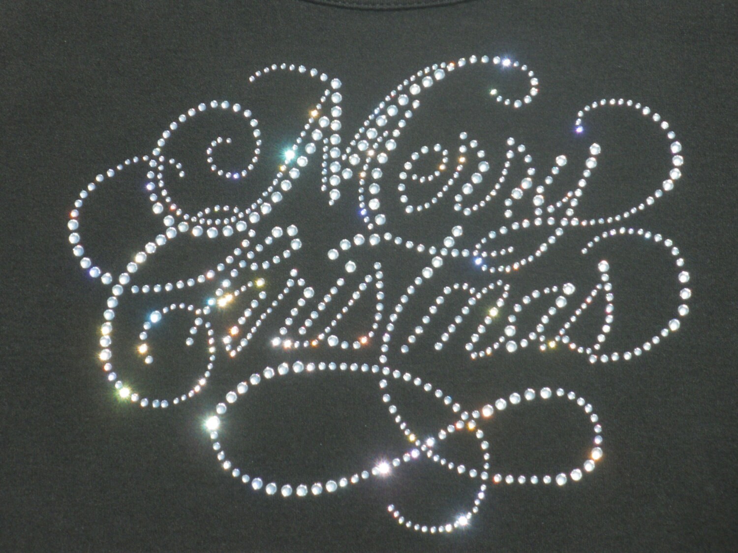 9 X 7 Merry Christmas Iron on Rhinestone Christmas - Etsy