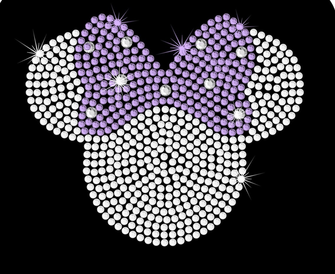 5 Minnie Mouse Iron on Rhinestone TRANSFER Applique - Etsy