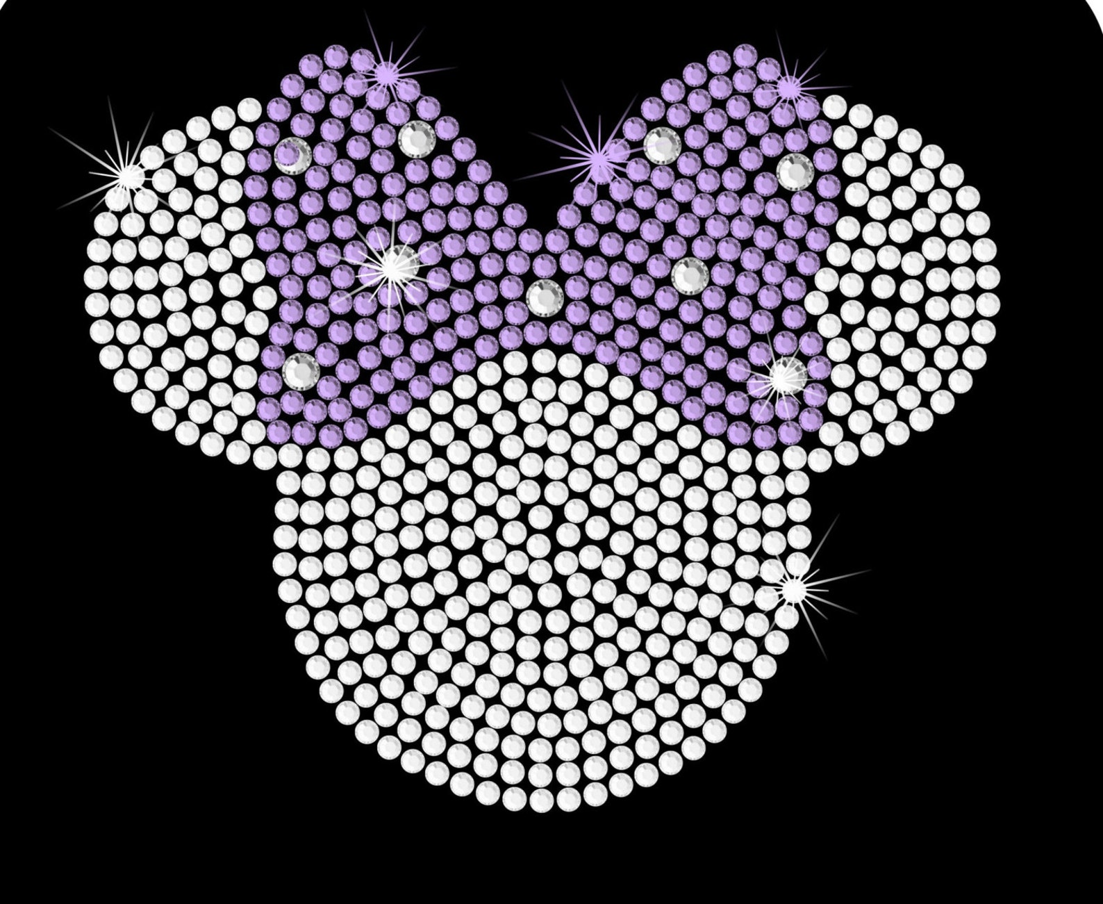 5 Minnie Mouse Iron on Rhinestone TRANSFER Applique - Etsy