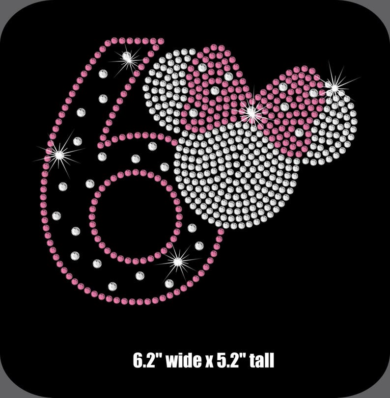 Minnie Mouse 6th Birthday Iron on Rhinestone Transfer Your Color Choice ...