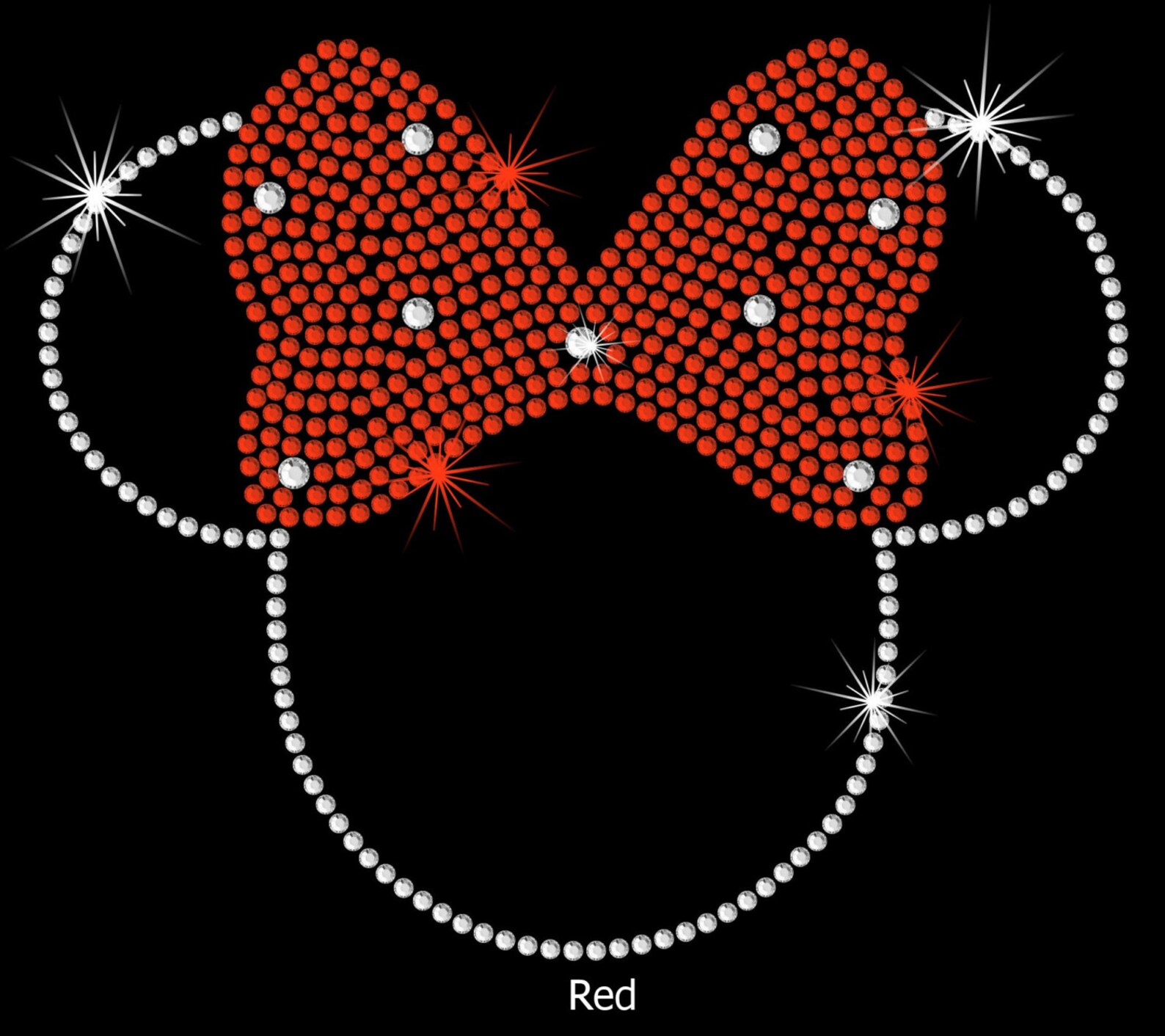 7.1 Minnie Mouse Iron on Rhinestone TRANSFER Applique - Etsy