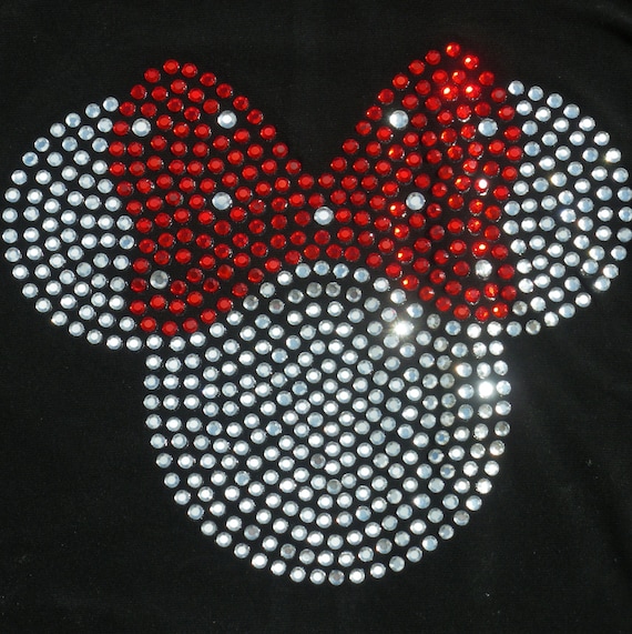 5 Inch Red Minnie Mouse Iron on BLING Rhinestone Transfer for - Etsy
