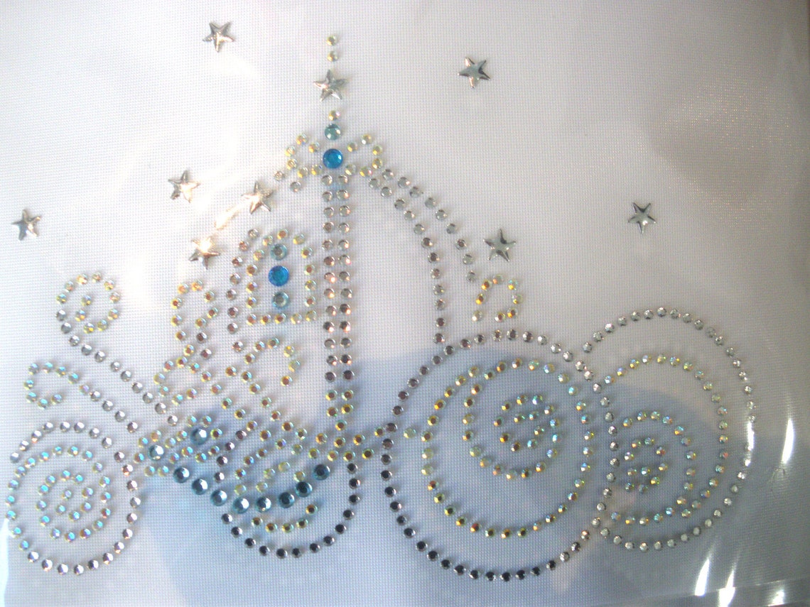 7.5 Inch Cinderella Carriage Iron on Rhinestone Transfer Bling - Etsy