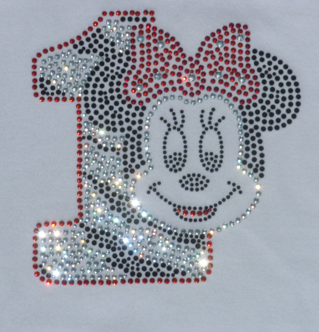 Minnie Mouse 1st Birthday Red Zebra Iron on Rhinestone - Etsy