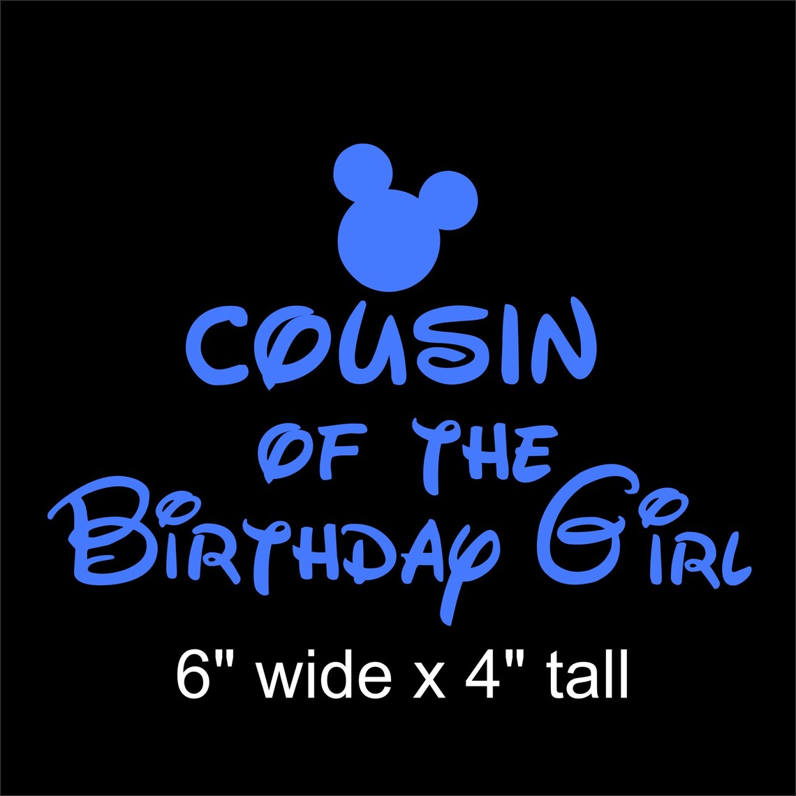 Mickey Mouse Cousin of the Birthday Girl Iron on Vinyl - Etsy