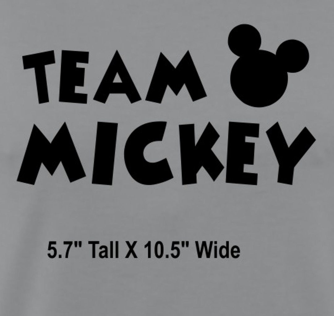 10.5" Men's Team Mickey Mouse Iron on Vinyl Transfer DIY Applique Patch ...