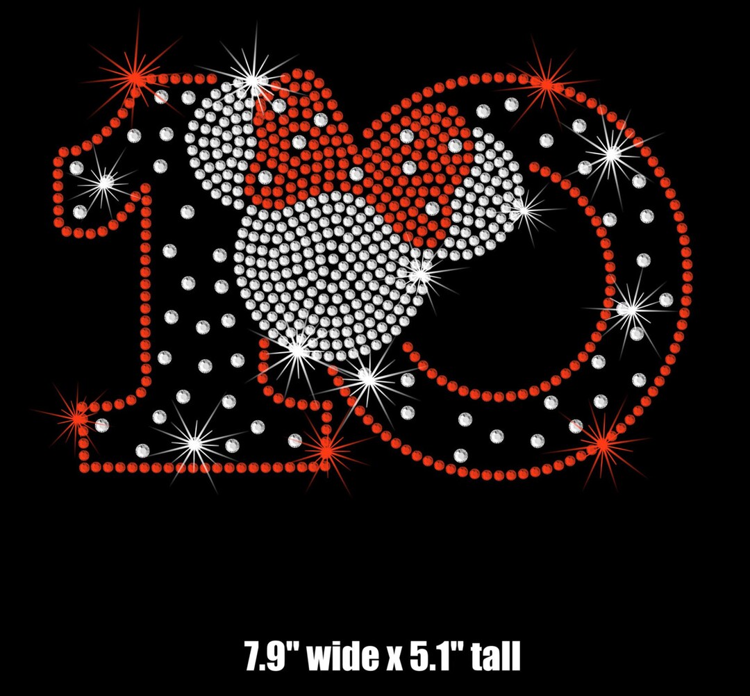 Minnie Mouse 10th Birthday Iron on Rhinestone Transfer Your Color ...