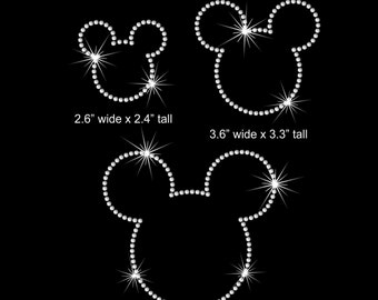 Mickey Swirls Custom Color Iron on Rhinestone Transfer - Etsy