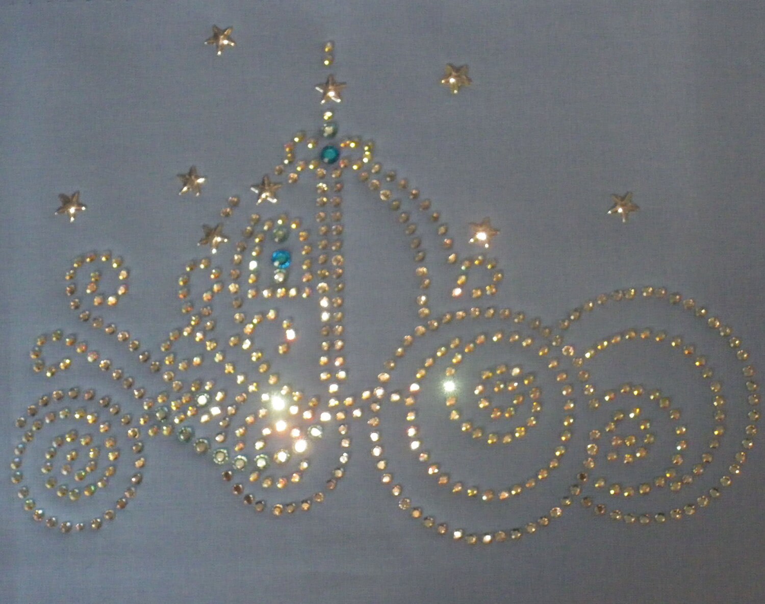 7.5 Inch Cinderella Carriage Iron on Rhinestone Transfer Bling for ...