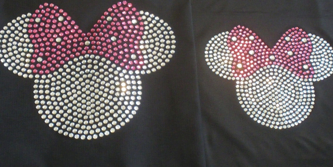 6.5 Clear/pink Minnie Mouse Rhinestone Bling TRANSFER - Etsy