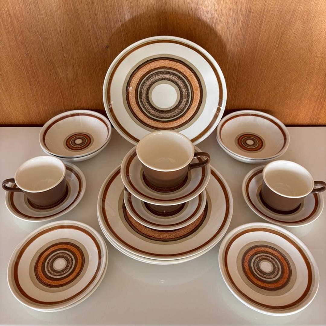 Midcentury Cavalier Ironstone Santa Fe Dinnerware Set. 4 Place Settings ...