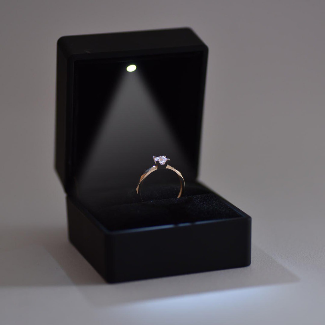 LED Lighted Engagement Ring Box / Proposal Ring Box / Ring Bearer Box ...