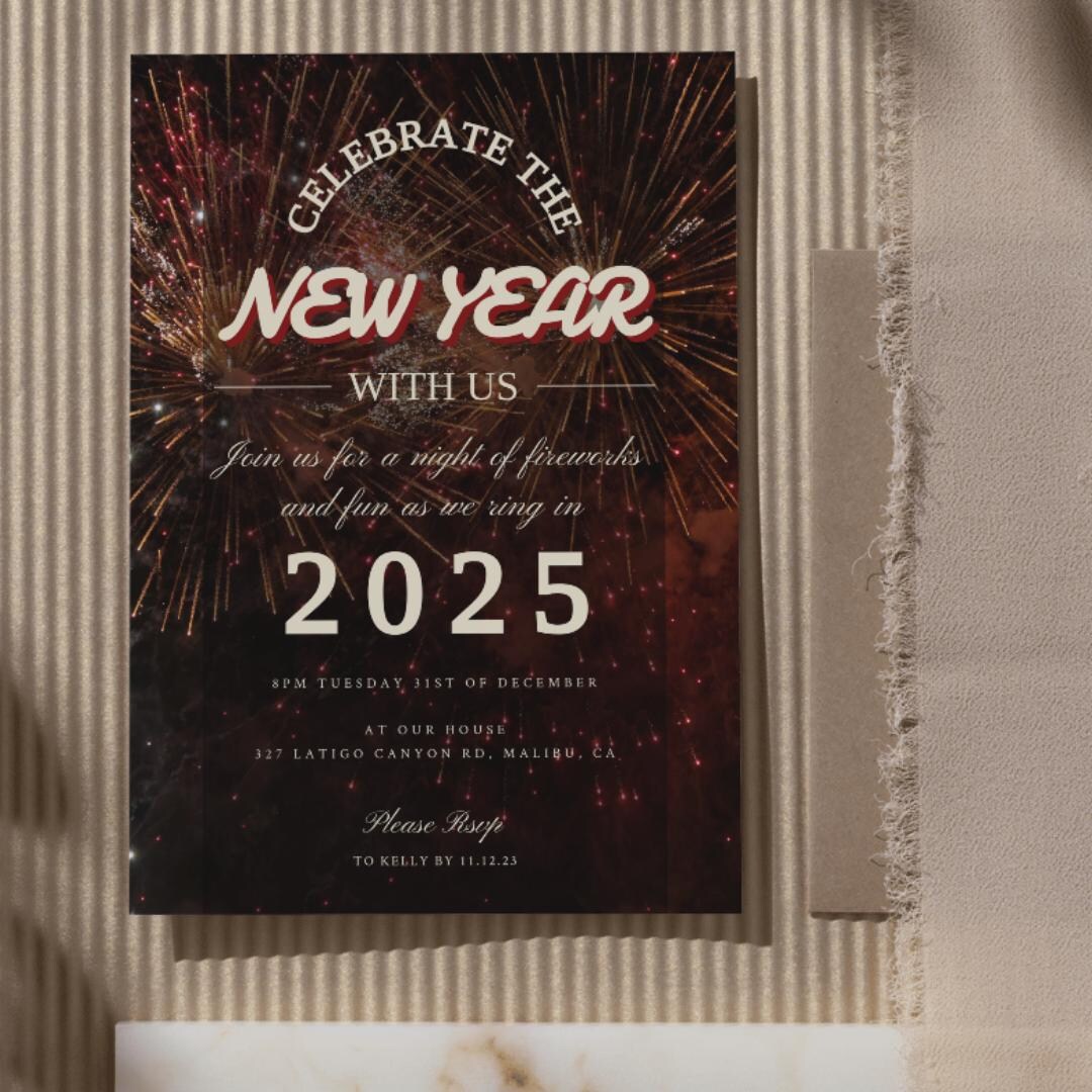Editable NYE Party Invitation Template Customisable Digital New Year's ...