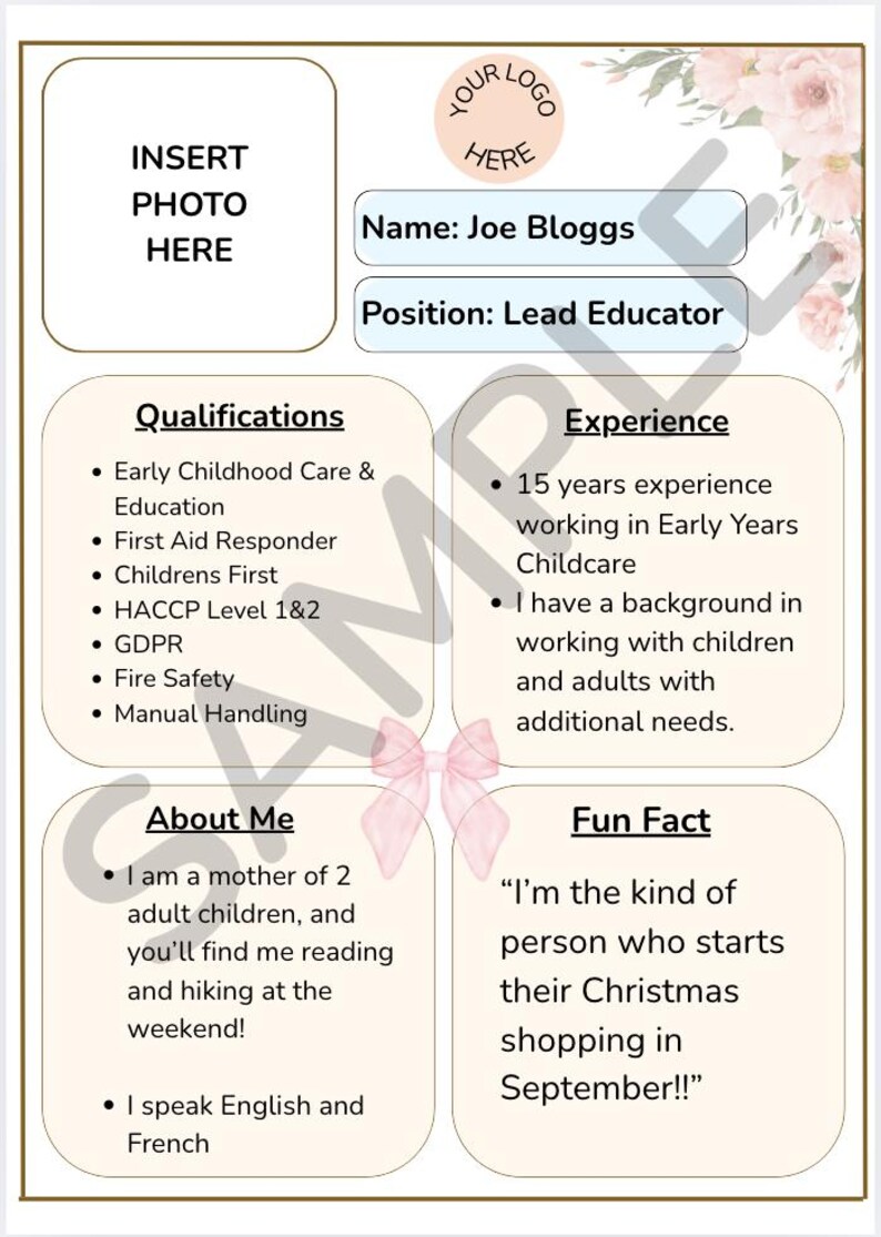 Staff Profile Template - Etsy