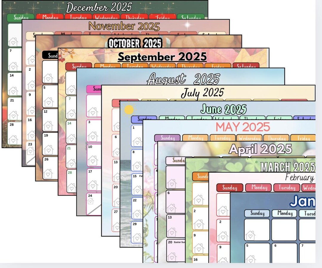 Themed Digital Visual Calendar - Etsy