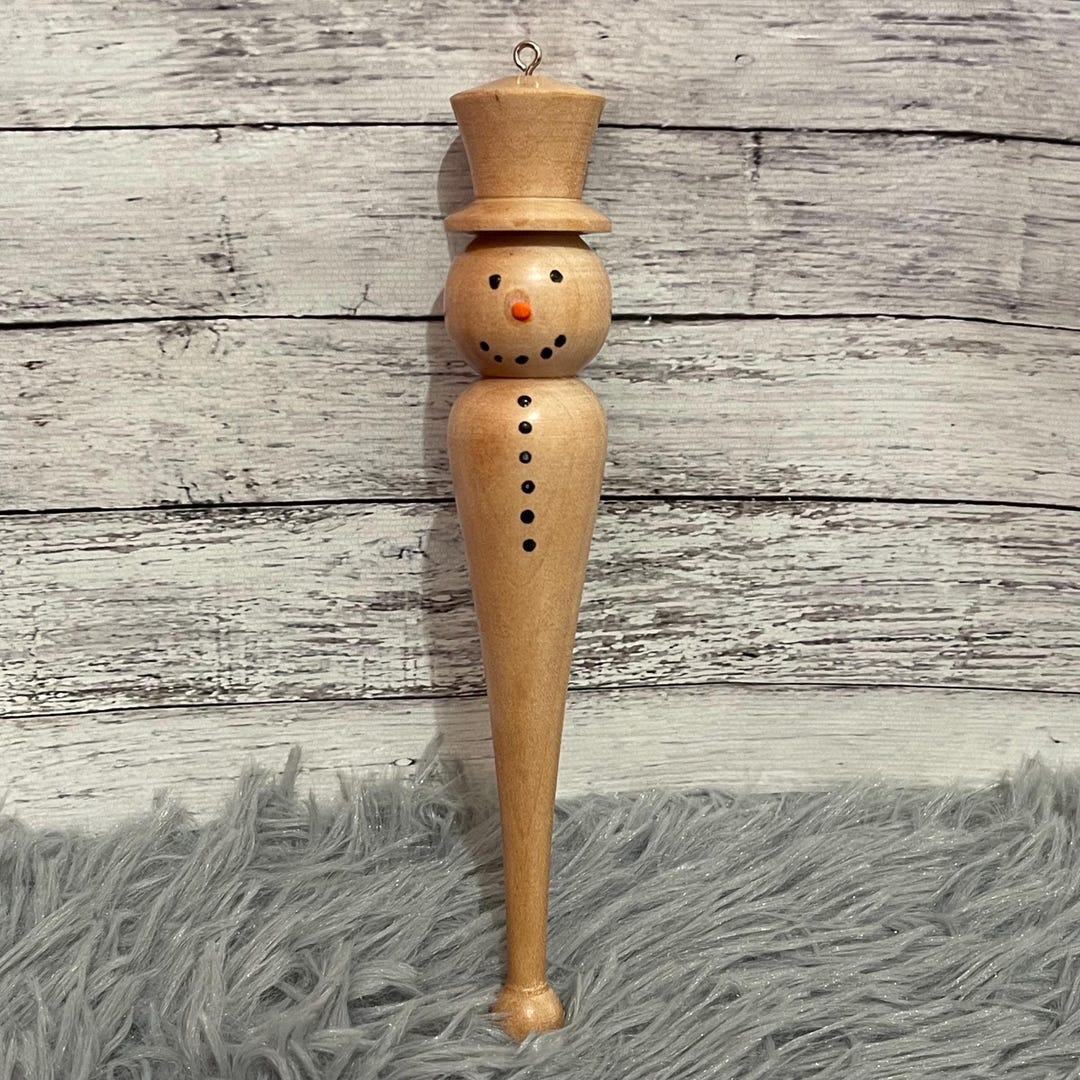 Handmade Maple Wood Snowman Icicle Ornament 7” - Etsy