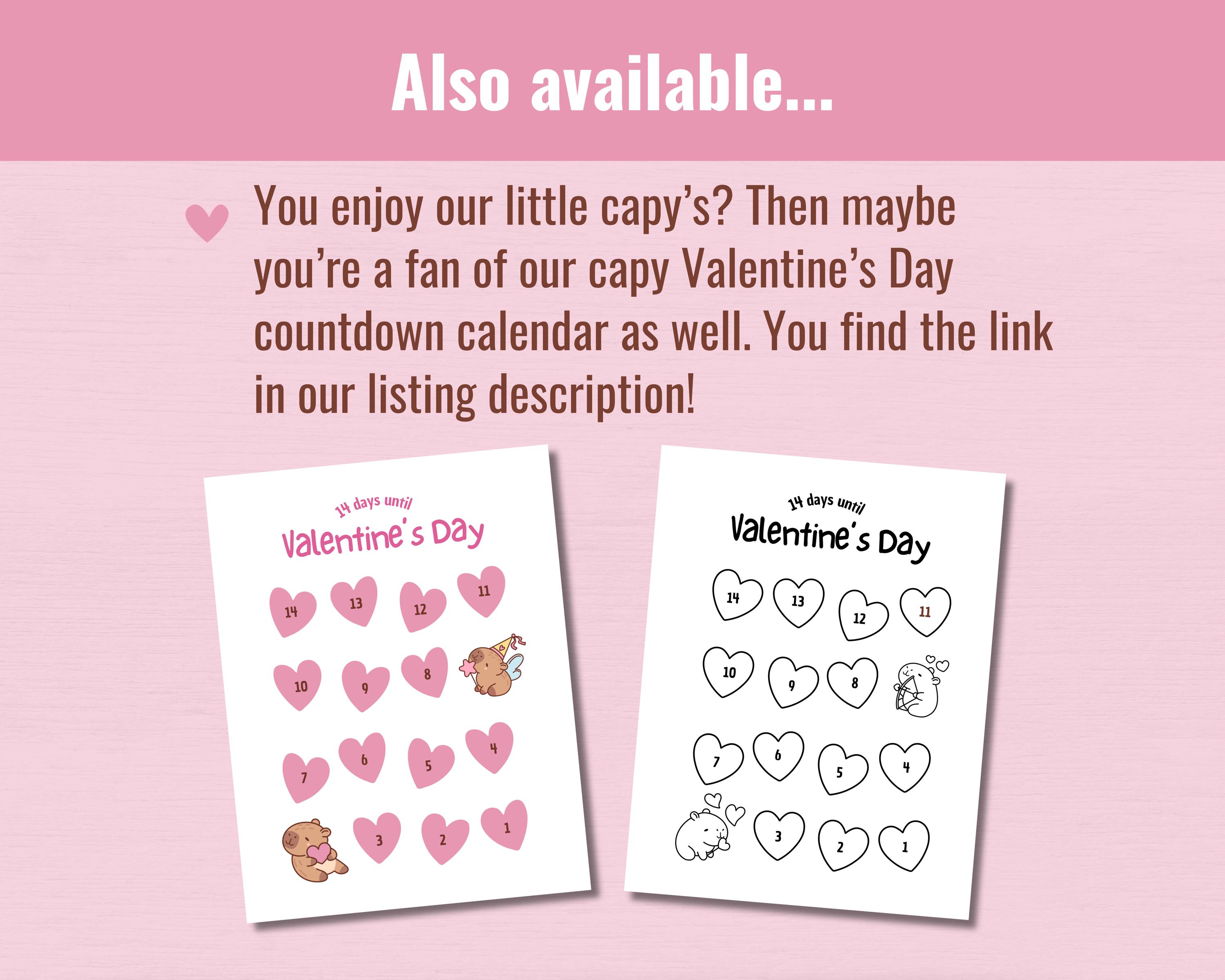 Capybara Valentine's Day Cards for Kids, Teens, Classroom Valentines - Etsy