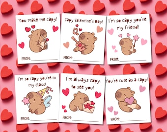 Capy Valentine's Day Card - Happy Capybara Cards - Capybara Lover Gift ...