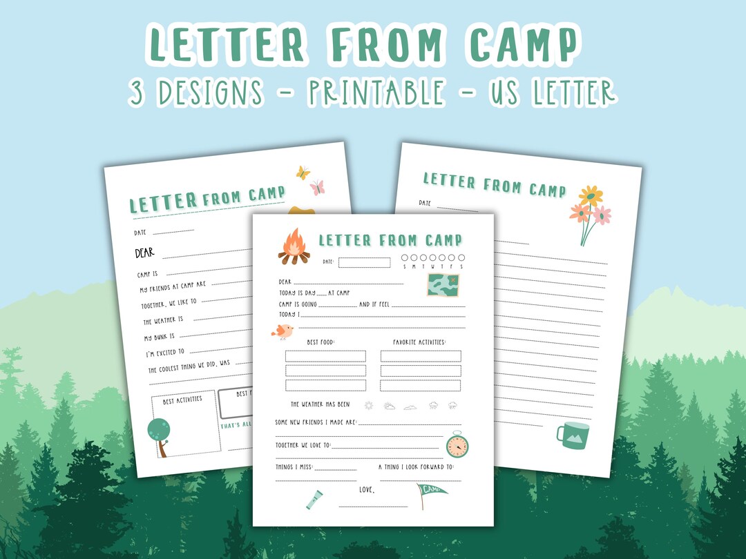 Letter From Camp Printable, Summer Camp Letters for Sleepaway Camp ...