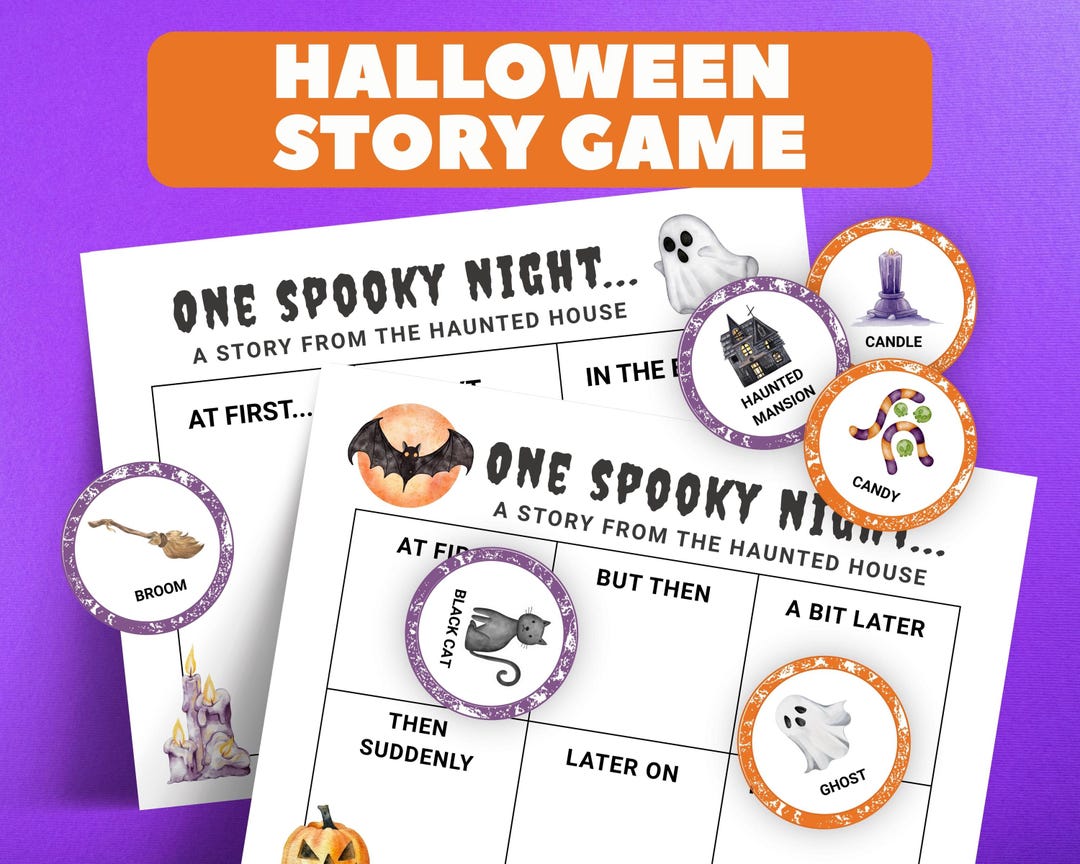 Halloween Story Game Printable, Storytelling Tokens for Kids, Halloween ...