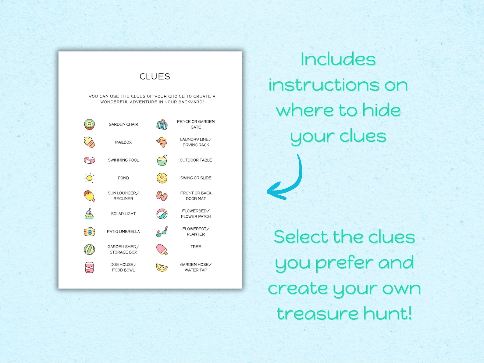 Summer Scavenger Hunt for Kids, Outdoor Treasure Hunt Clues, Summer ...