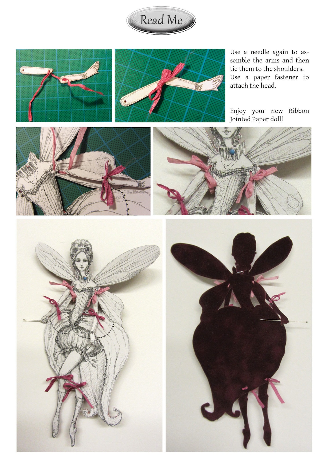 Ribbon Jointed Paper Doll Digital Tutorial | Etsy UK