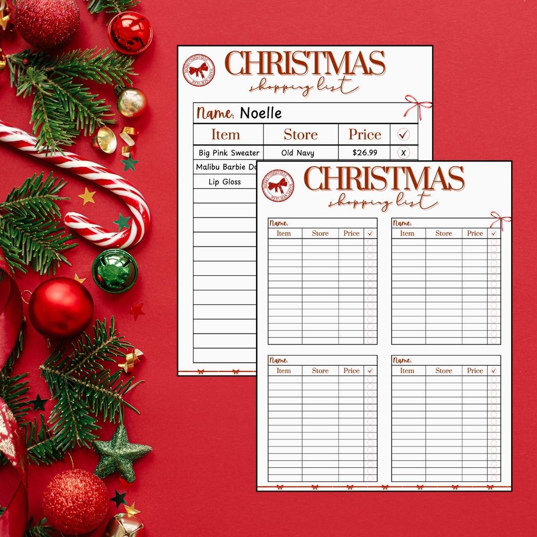 Christmas Shopping List - Etsy