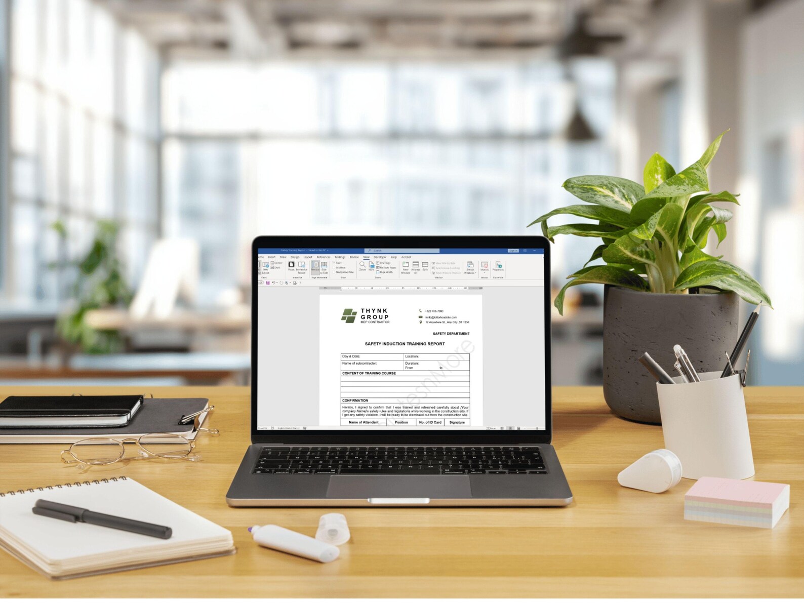 Safety Induction Training Report Template | MS Word & Google Docs ...