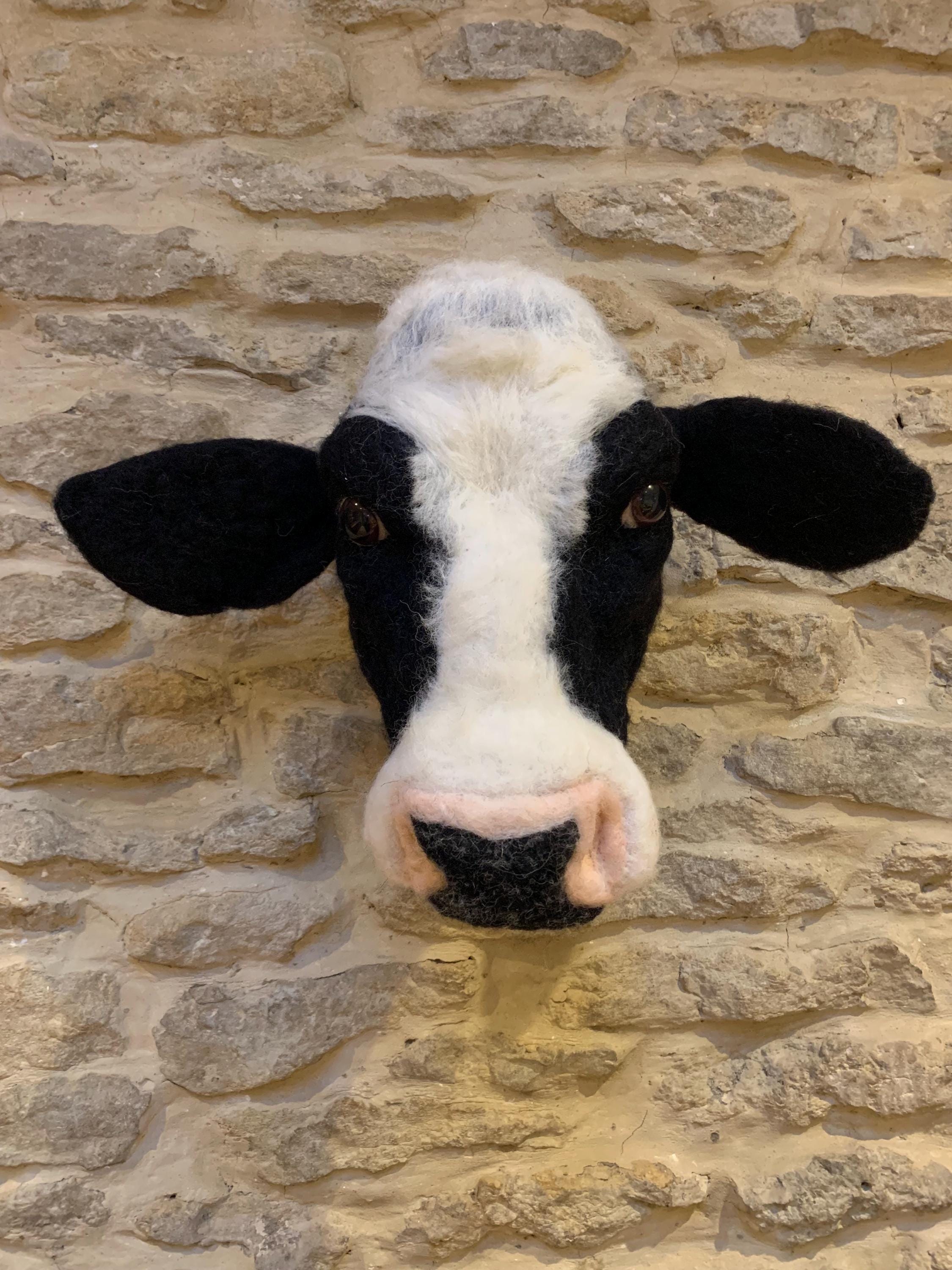 Handmade Faux Taxidermy Friesian Cow’s Head - Etsy UK