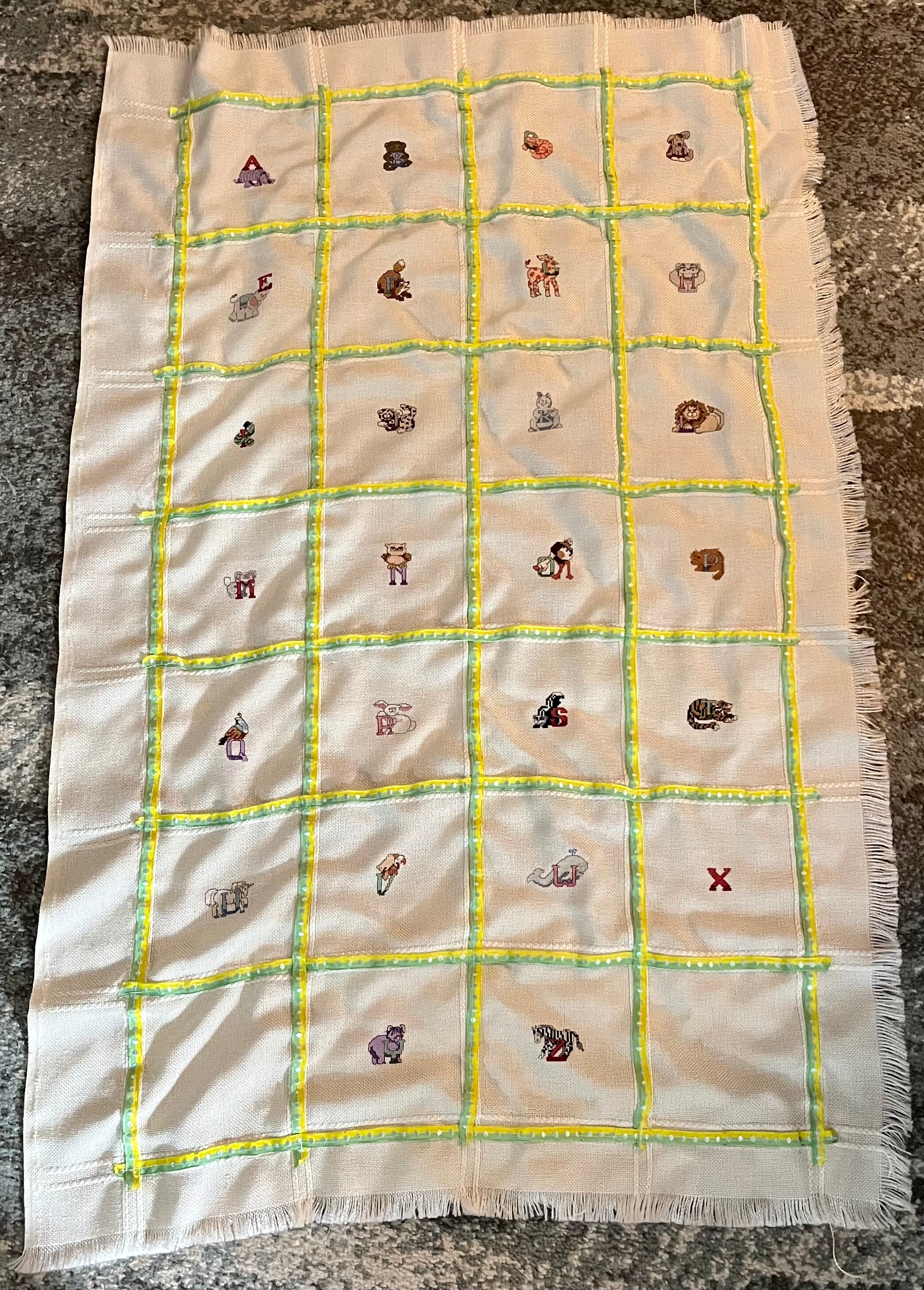 Alphabet Baby Afghan Hand Stitched - Etsy