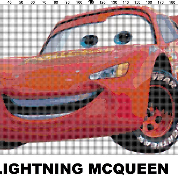 Lightning Mcqueen Cross Stitch Pattern - Etsy UK