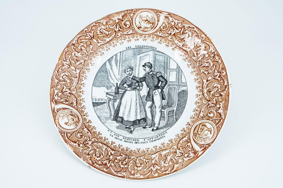 Antique French Talking Plate by Lunéville Faience Circa 1890s - Etsy