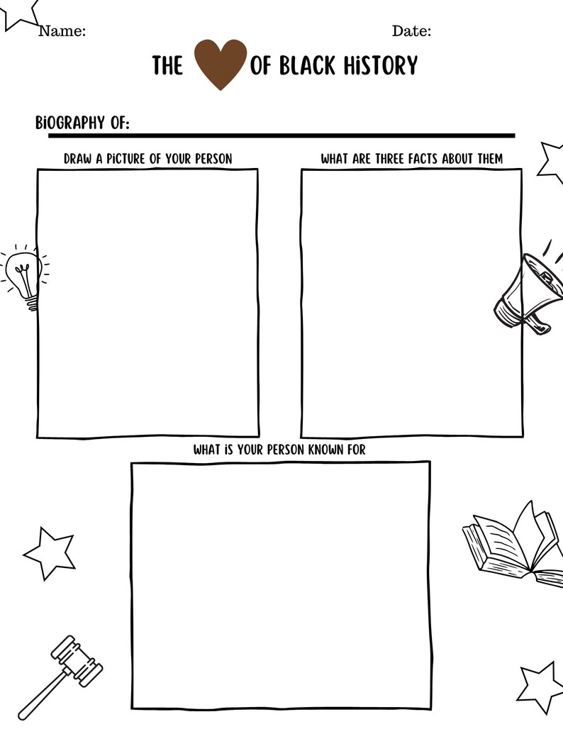 Black History Month Worksheet Bundle - Etsy