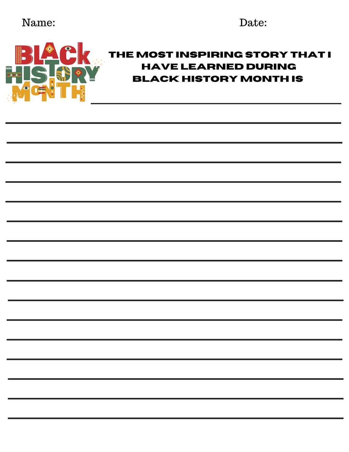 Black History Month Worksheet Bundle - Etsy