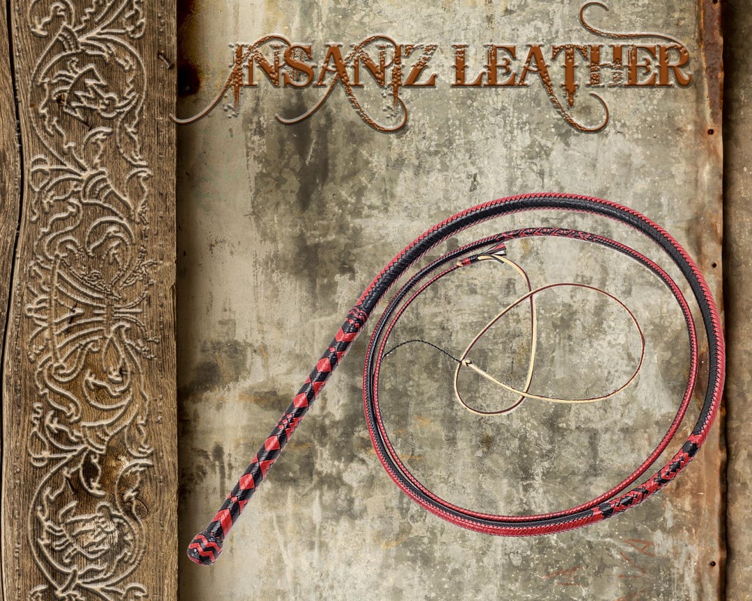 Kangaroo Leather Bullwhip Rodeo Equestrian Whip for Adults Practice ...