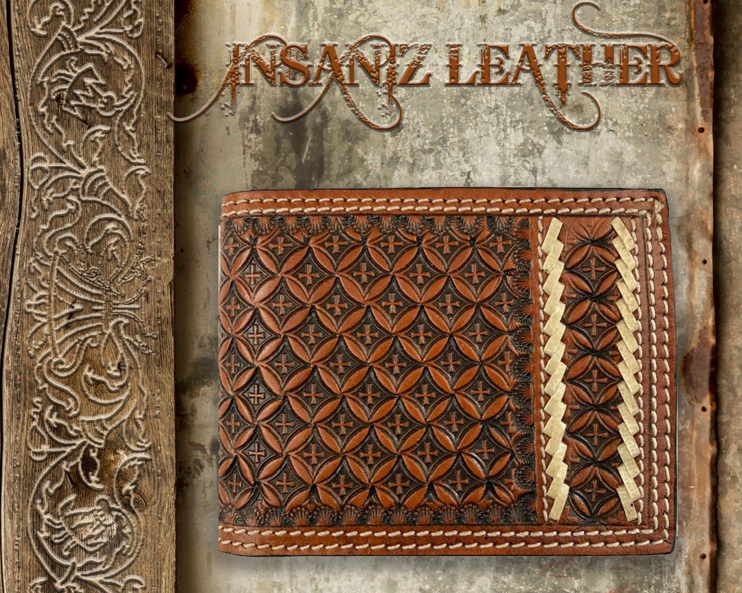 Personalized Hand Tooled Leather Tan Color Western Style Cowboy Rodeo ...