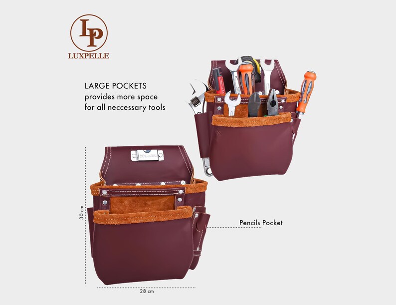 Personalized Leather Tool Belt Holster – Heavy-duty Electrician Tool ...