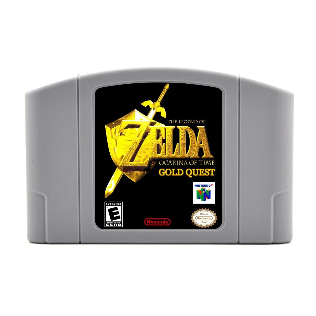 The Legend of Zelda Ocarina of Time Gold Quest N64 Video Game Cartridge ...